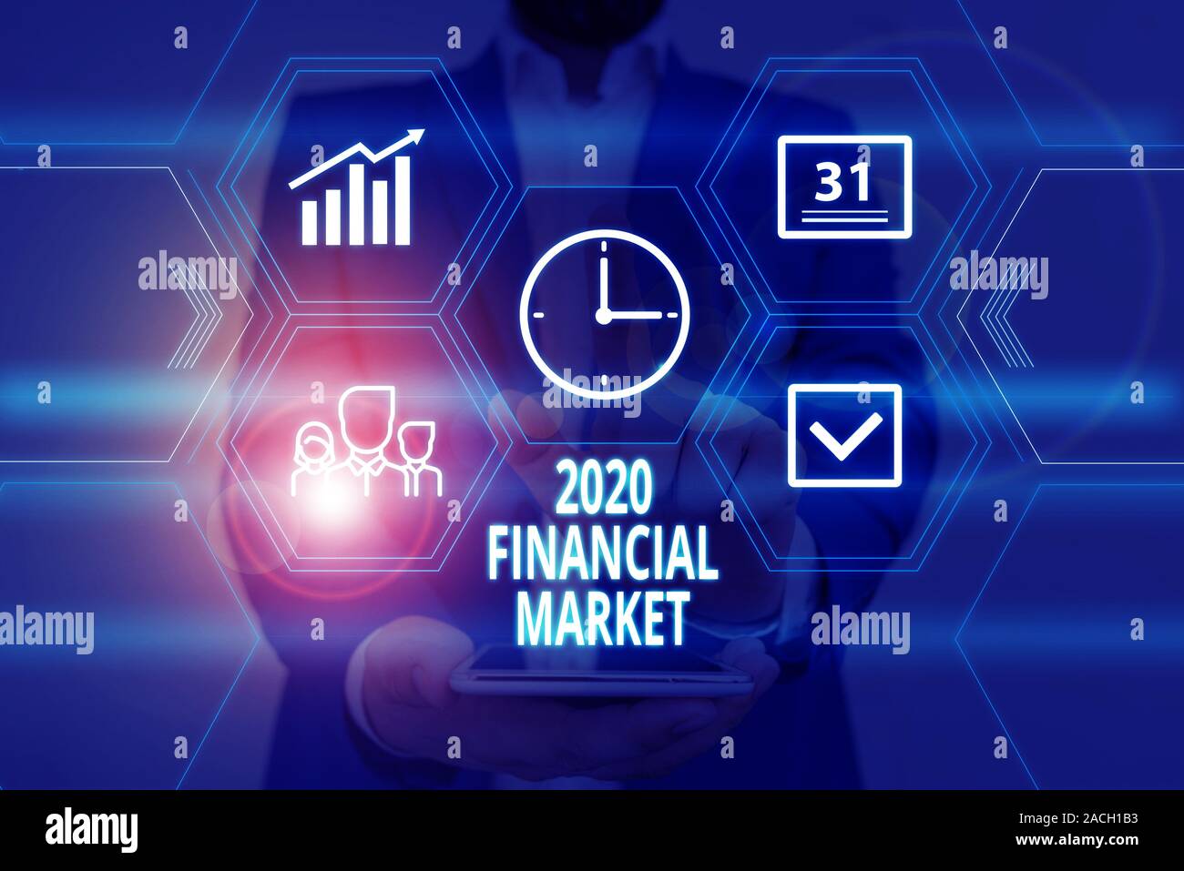 Text sign showing 2020 Financial Market. Business photo showcasing ...