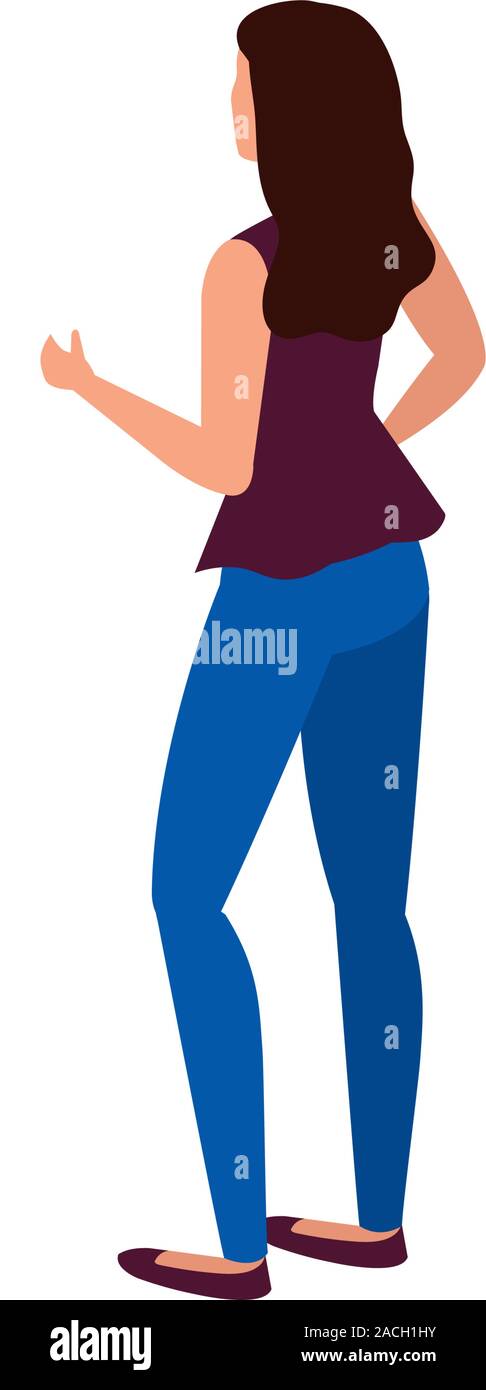 Back beautiful woman avatar hi-res stock photography and images - Alamy