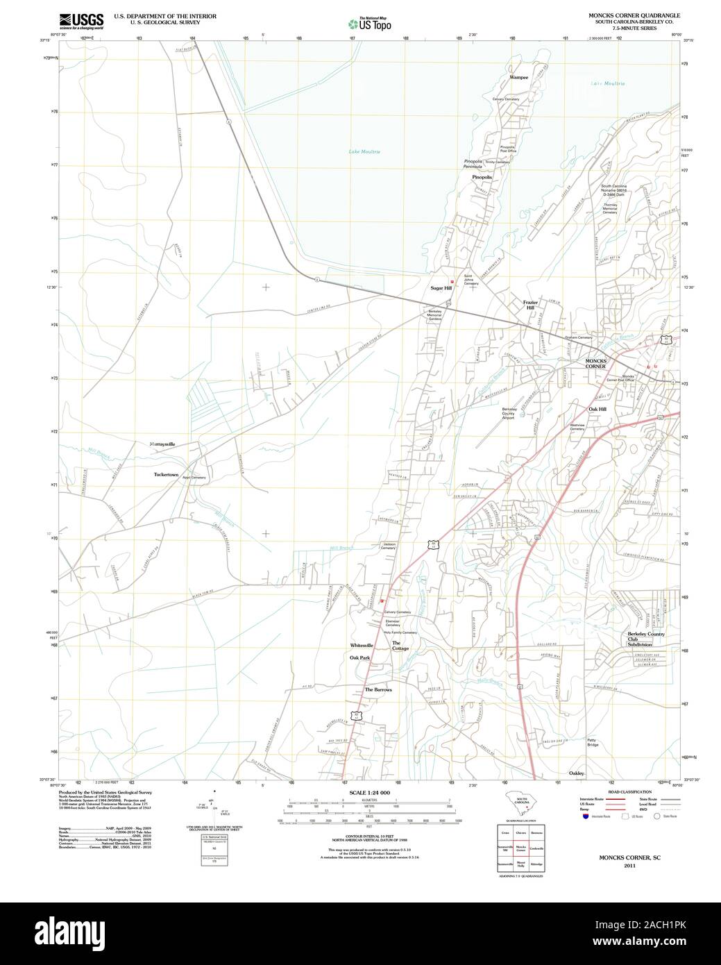 Map of moncks corner Cut Out Stock Images & Pictures - Alamy