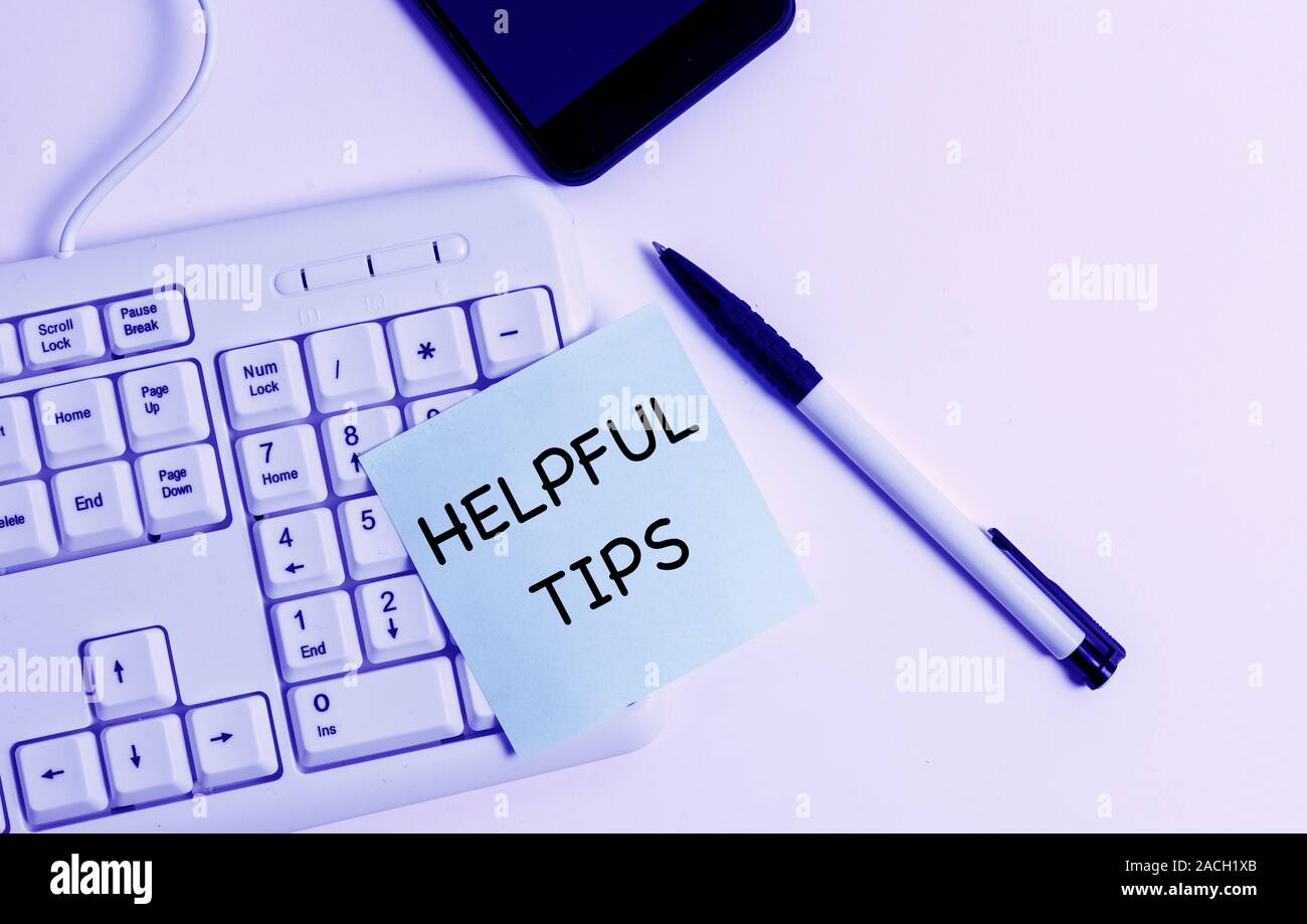 Handwriting text writing Helpful Tips. Conceptual photo advices given ...