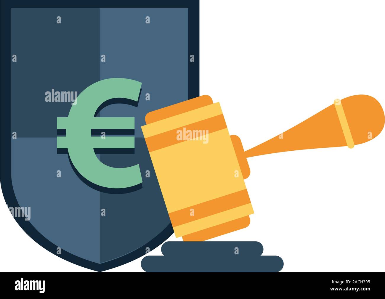 shield with euro symbol and hammer Stock Vector Image & Art - Alamy