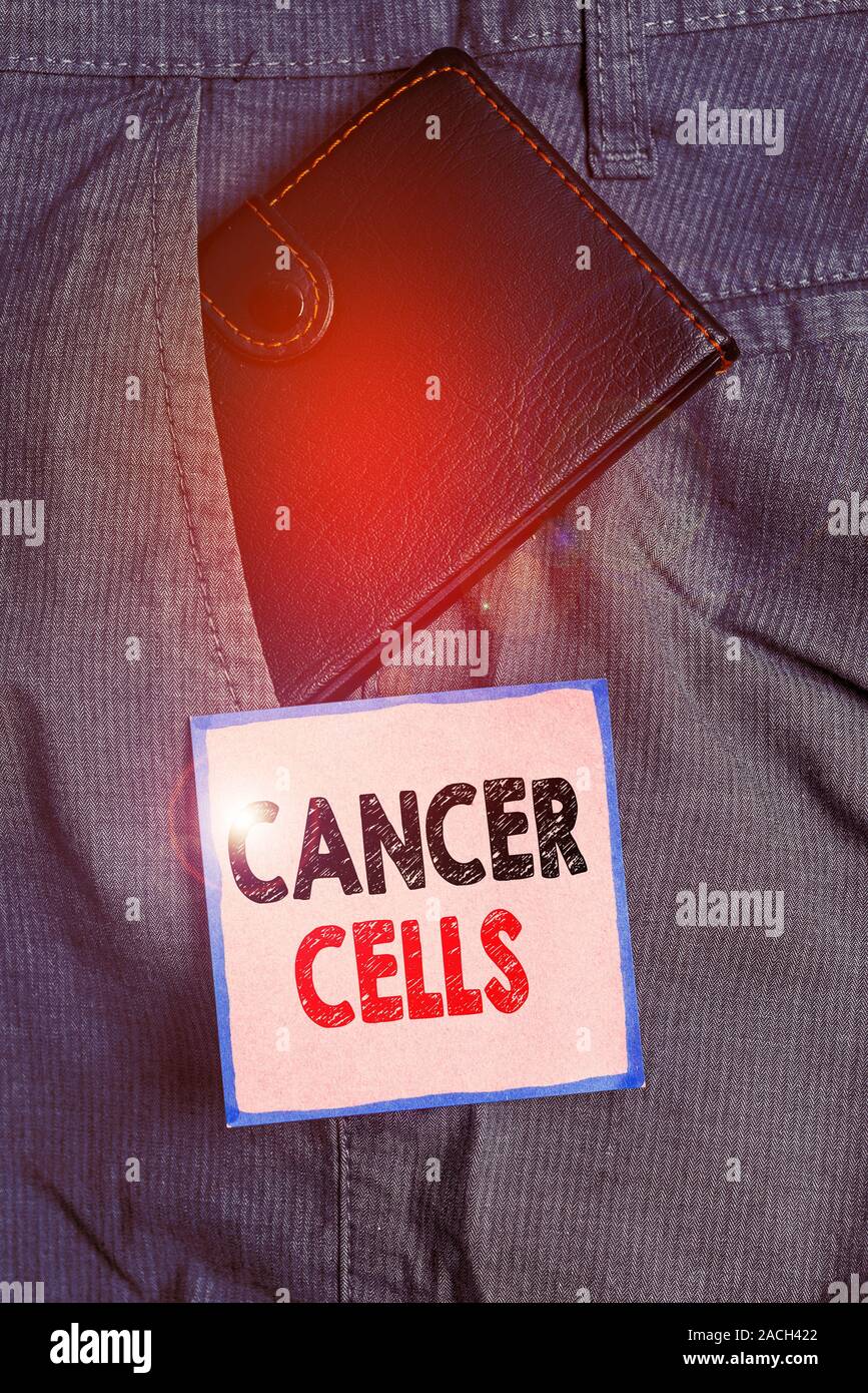 Handwriting text writing Cancer Cells. Conceptual photo forming solid ...