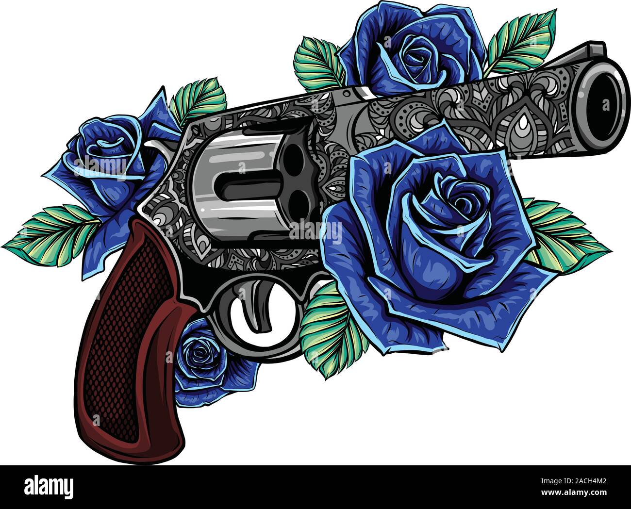 Revolver Rose Tattoo Design