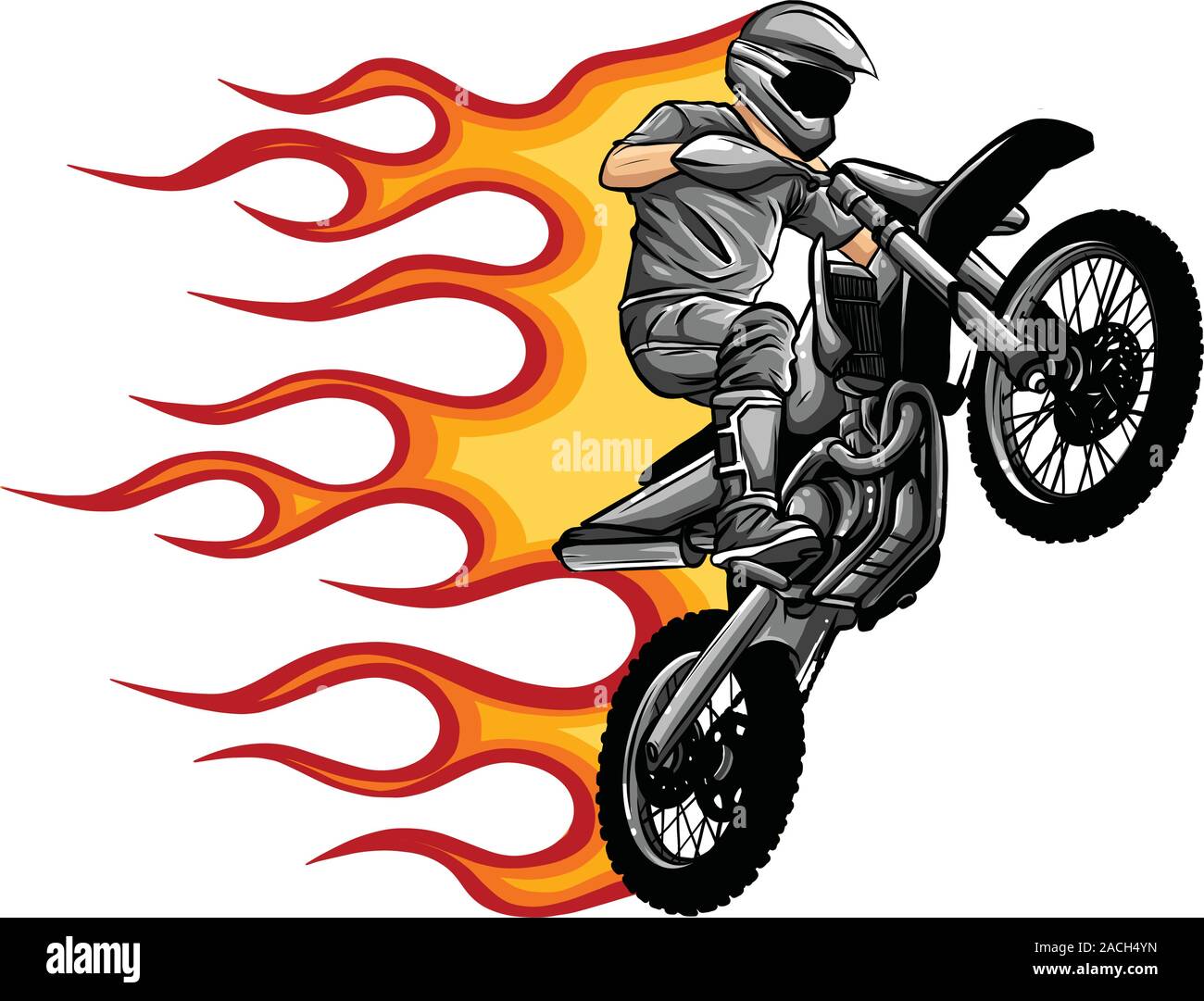 motocross rider ride the motocross bike vector illustration Stock ...