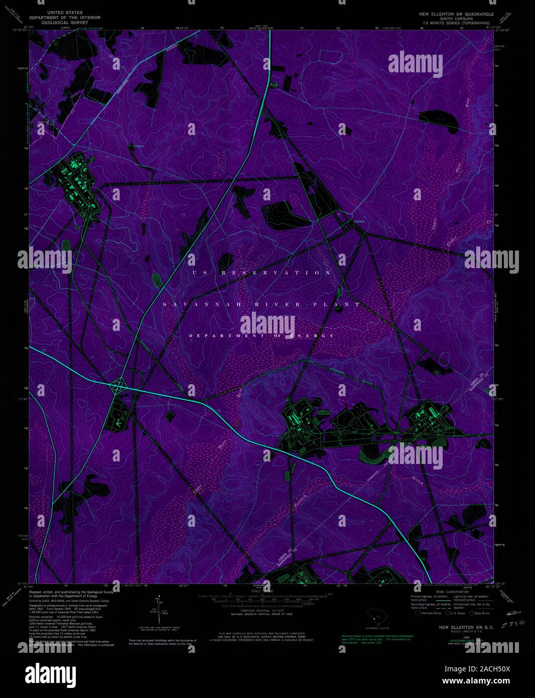 USGS TOPO Map South Carolina SC New Ellenton SW 261343 1965 24000 ...