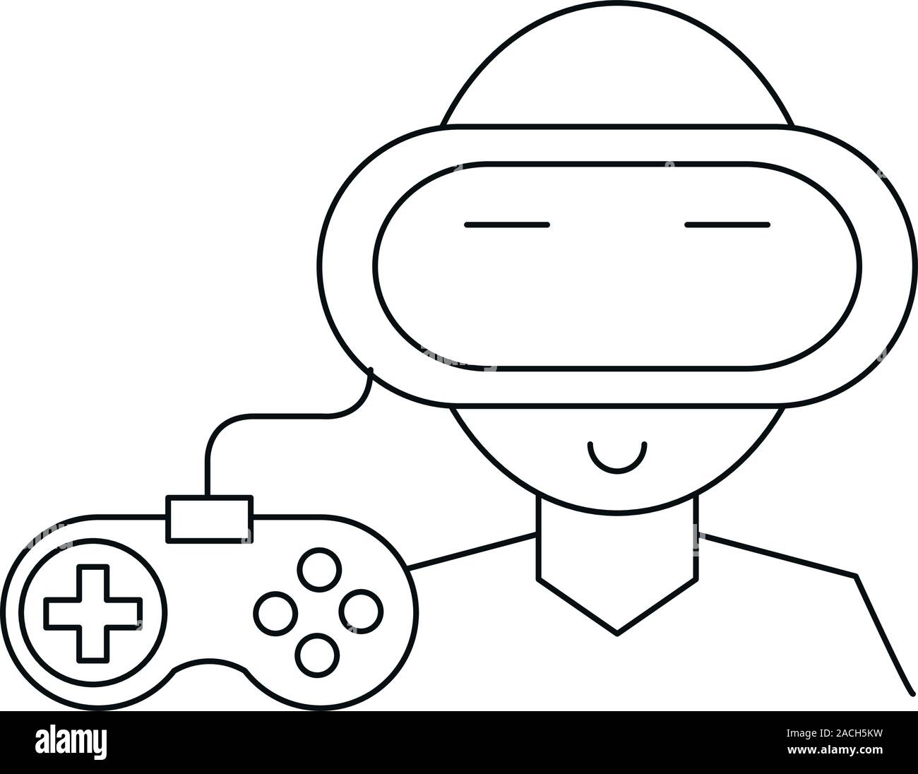 video game control handle with gamer character Stock Vector Image & Art ...