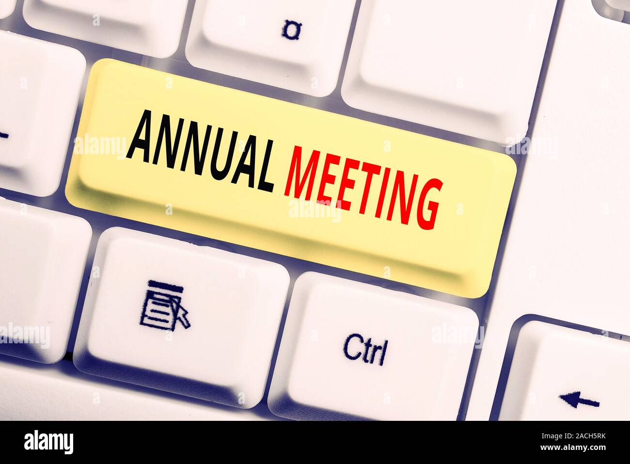 Text sign showing Annual Meeting. Business photo showcasing yearly ...