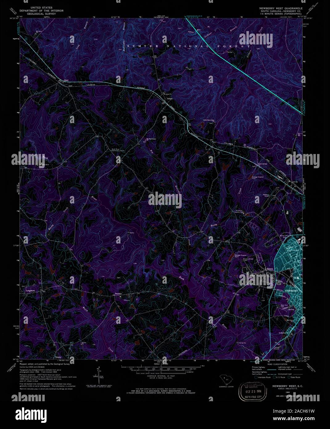USGS TOPO Map South Carolina SC Newberry West 261352 1969 24000 ...