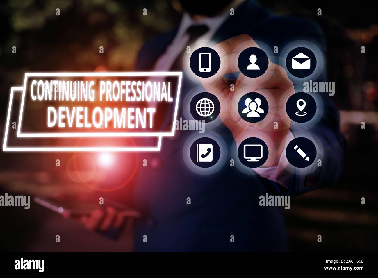 Text sign showing Continuing Professional Development. Business photo ...