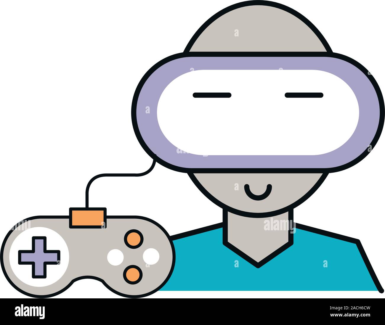 video game control handle with gamer character Stock Vector Image & Art ...