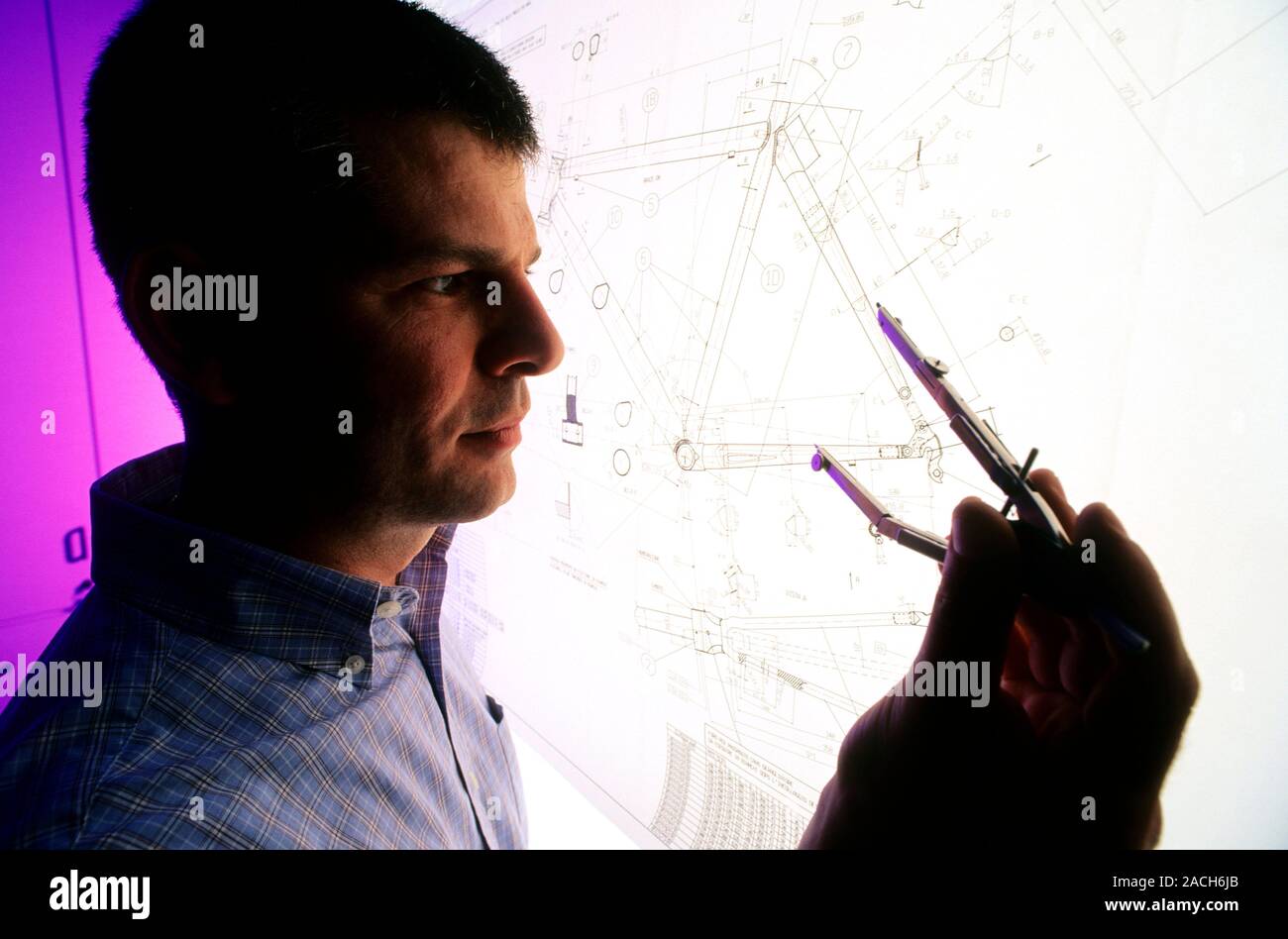 Racing bicycle development. Designer developing a new model of racing ...