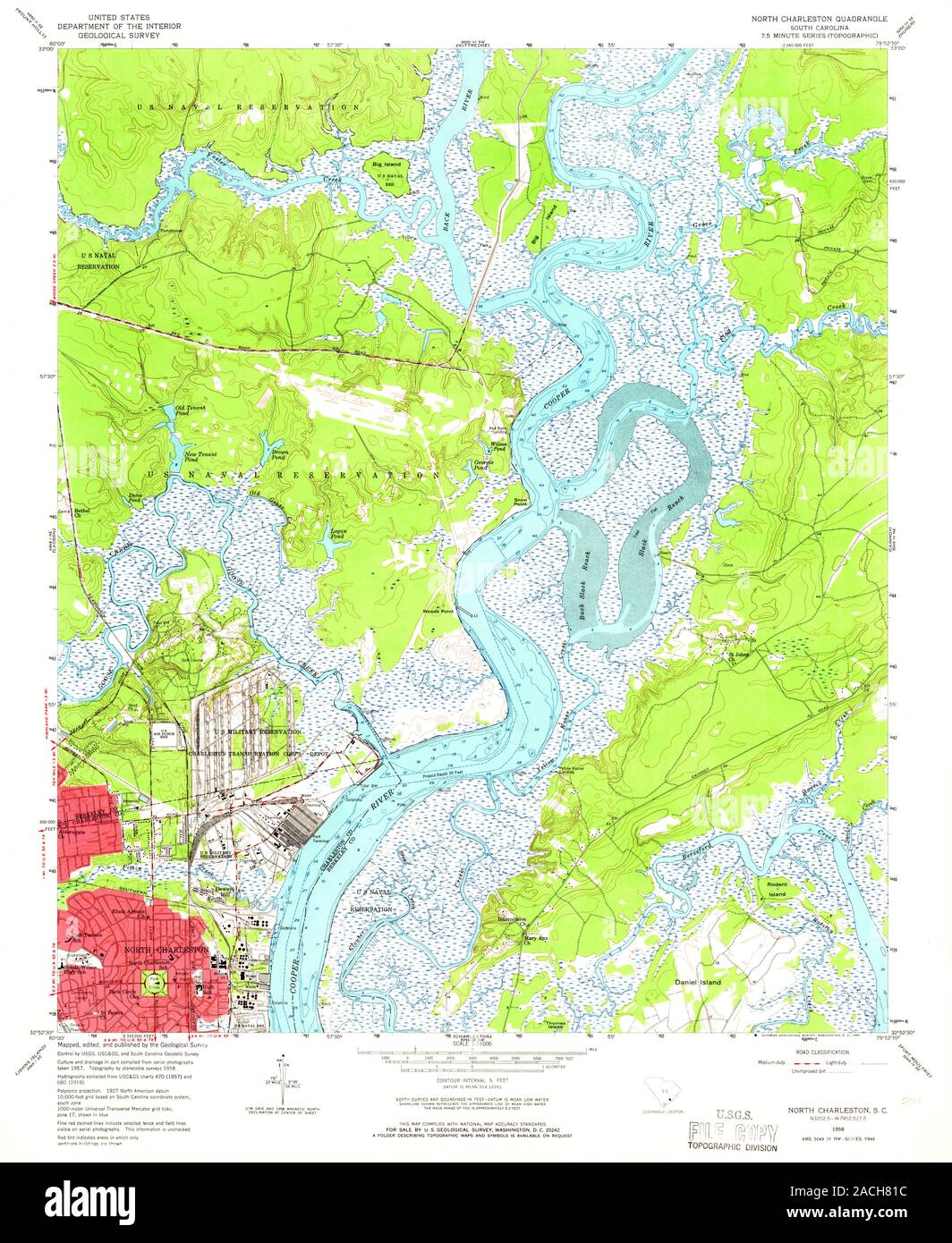 Map of charleston, sc hi-res stock photography and images - Alamy