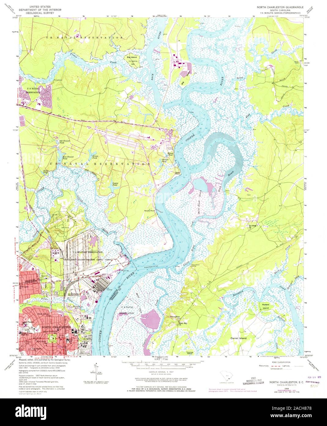 USGS TOPO Map South Carolina SC North Charleston 261368 1958 24000 ...
