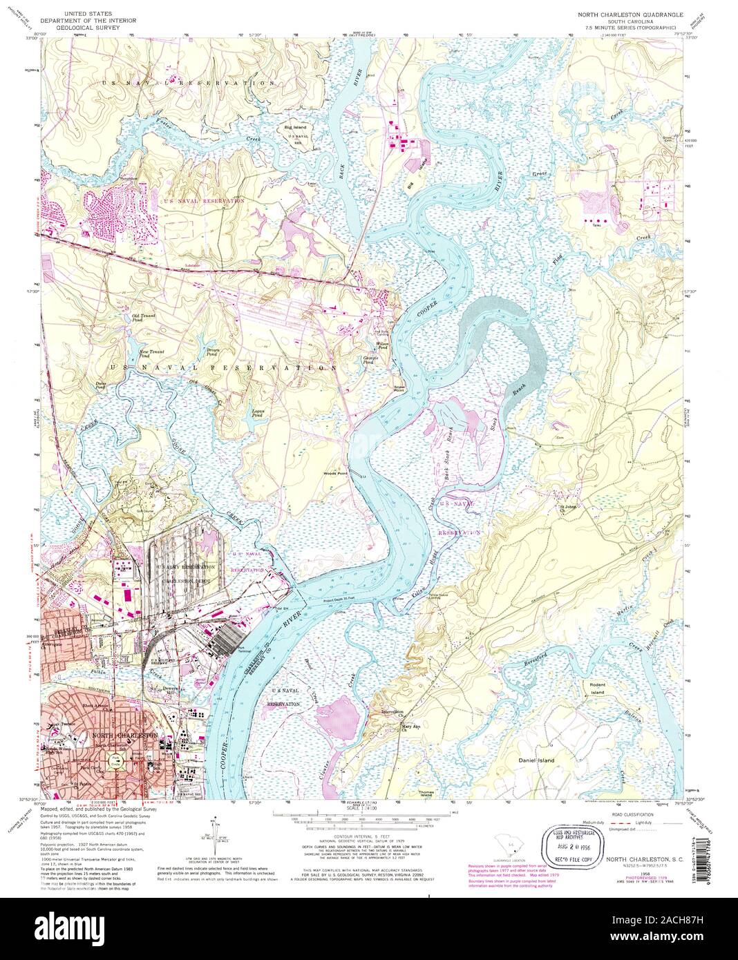 USGS TOPO Map South Carolina SC North Charleston 261369 1958 24000 ...