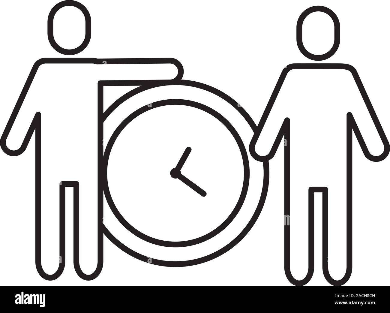 team work avatars with time clock Stock Vector Image & Art - Alamy