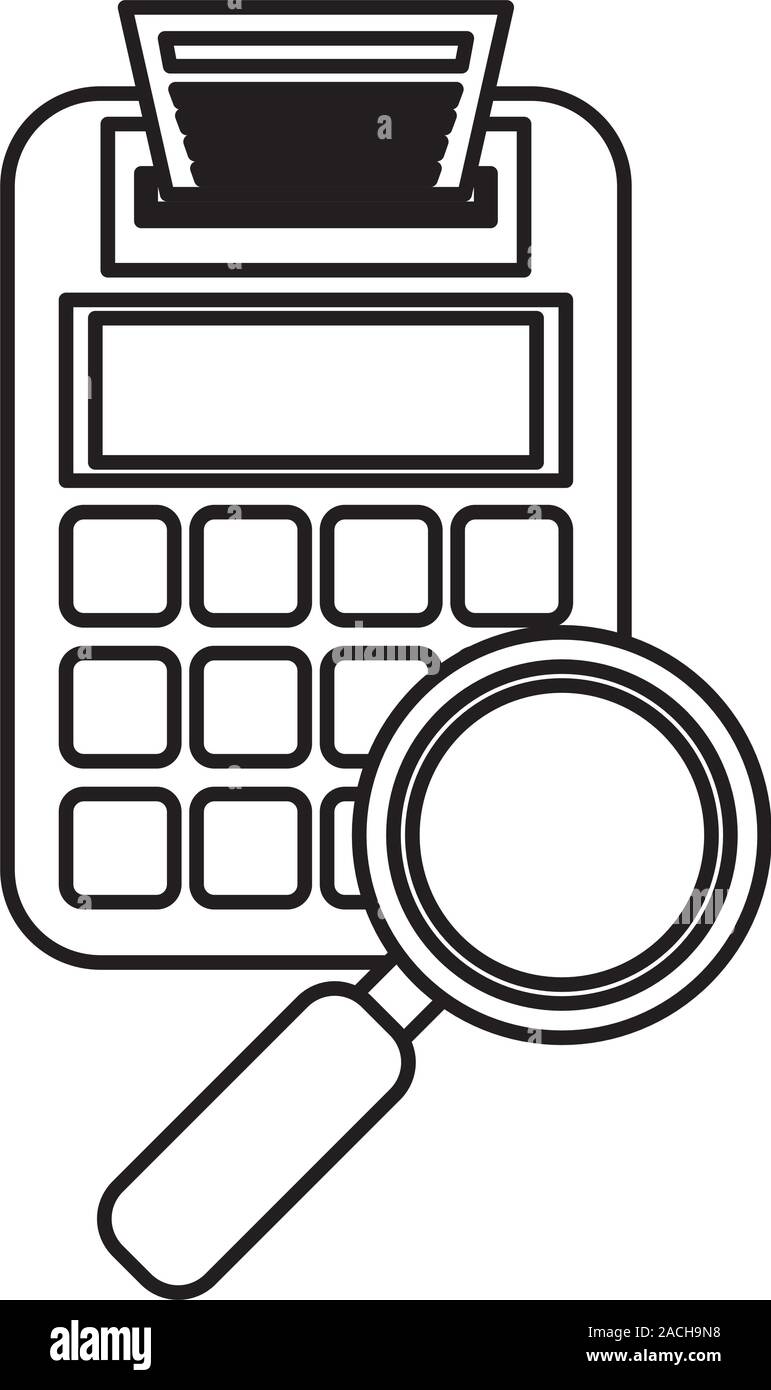 calculator math with magnifying glass Stock Vector Image & Art - Alamy
