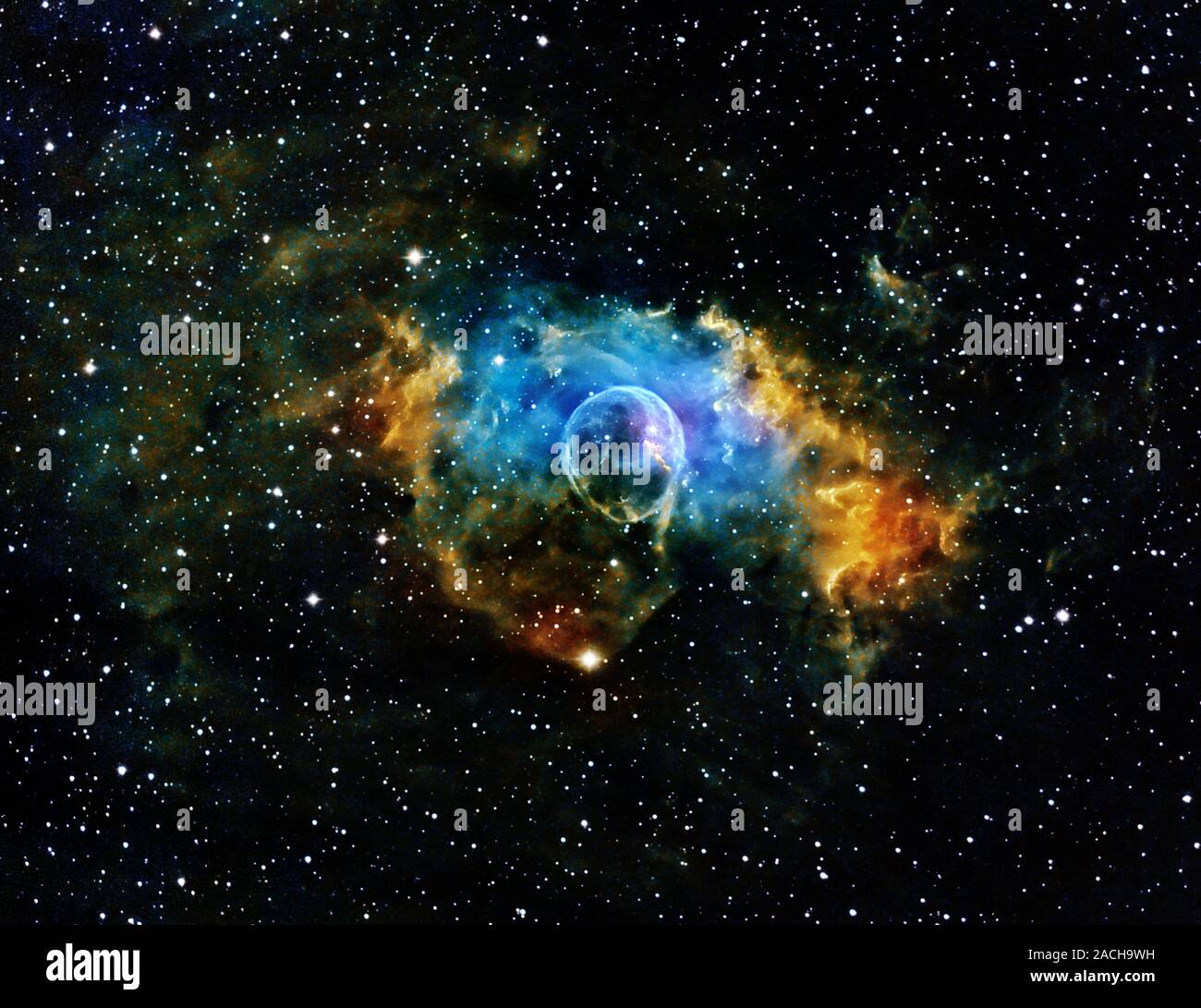 Bubble nebula (NGC 7638). This nebula is named for the circular shell ...