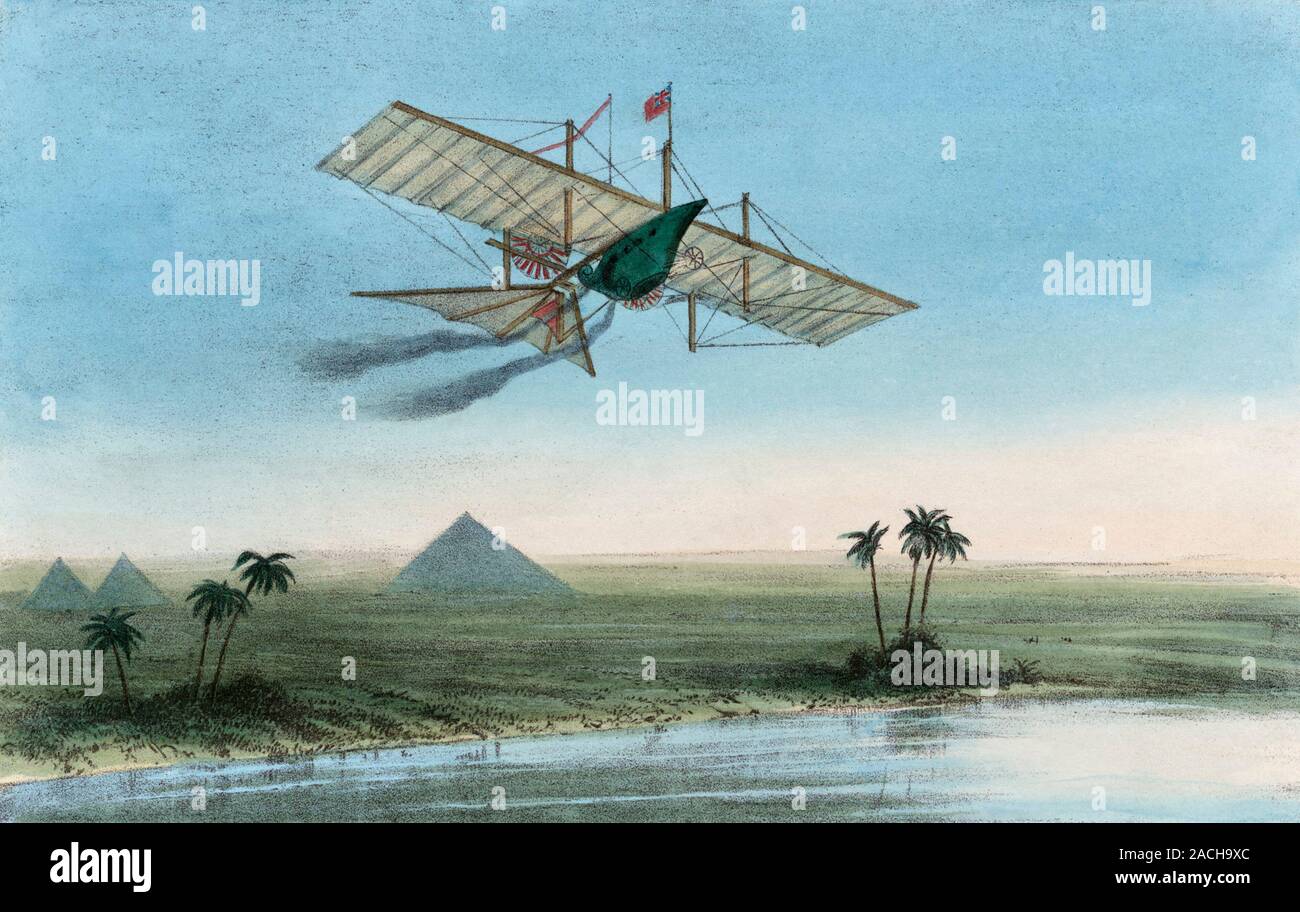 Ariel steam aircraft, 1843 advert. Artwork showing Ariel, the first ...