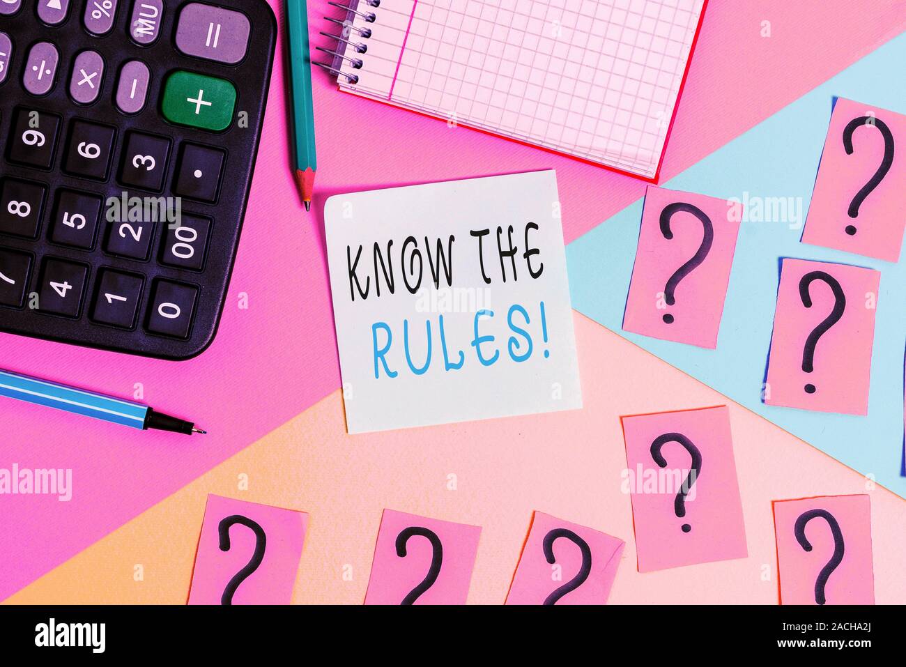 Word writing text Know The Rules. Business photo showcasing set ...