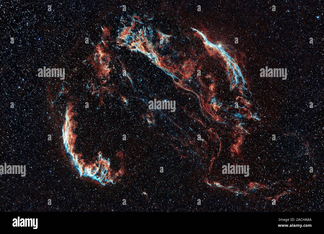 Veil nebula (NGC 6995). This is the remains of a supernova that is ...