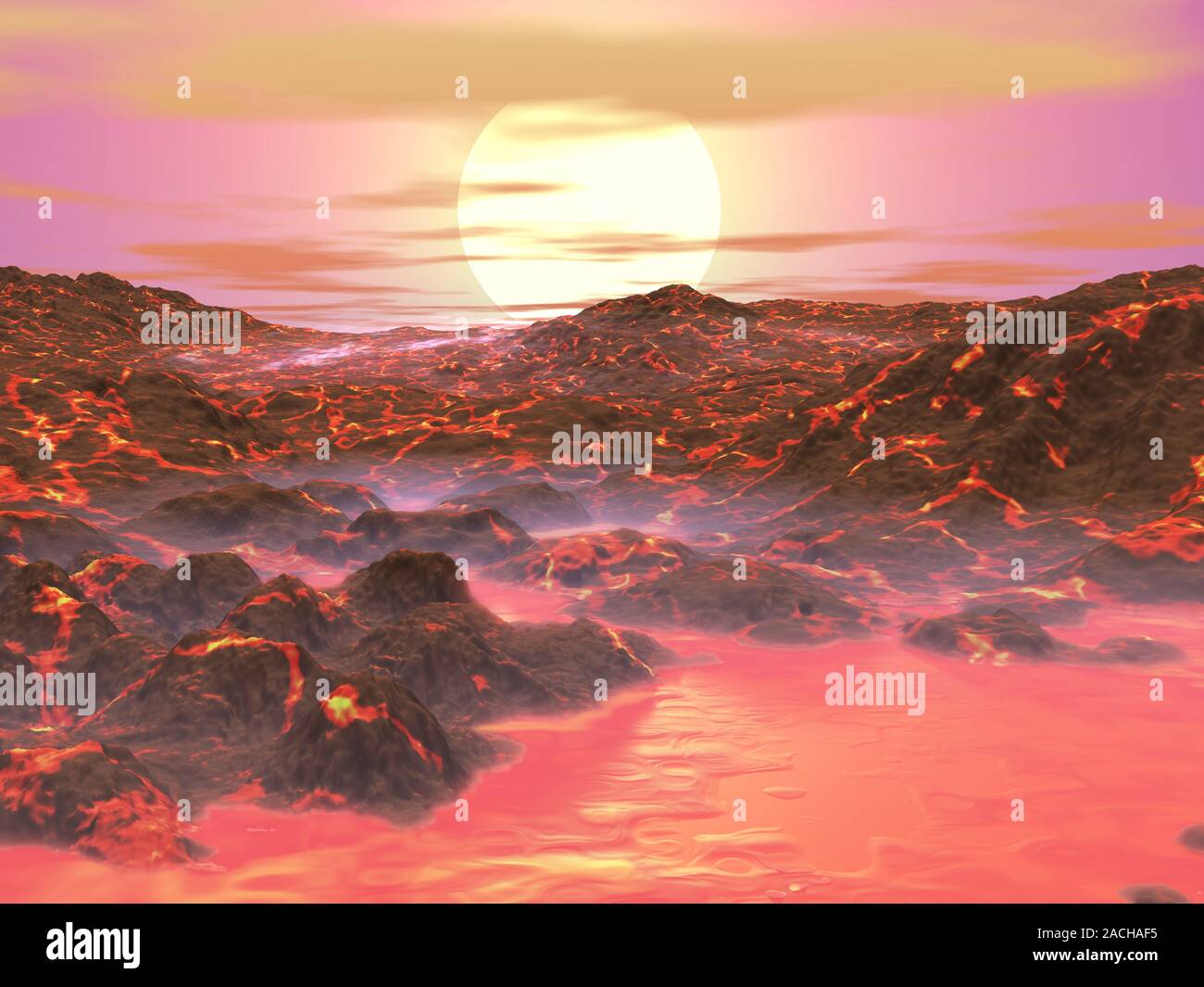Future Earth. Computer artwork of how the Earth may appear six billion ...