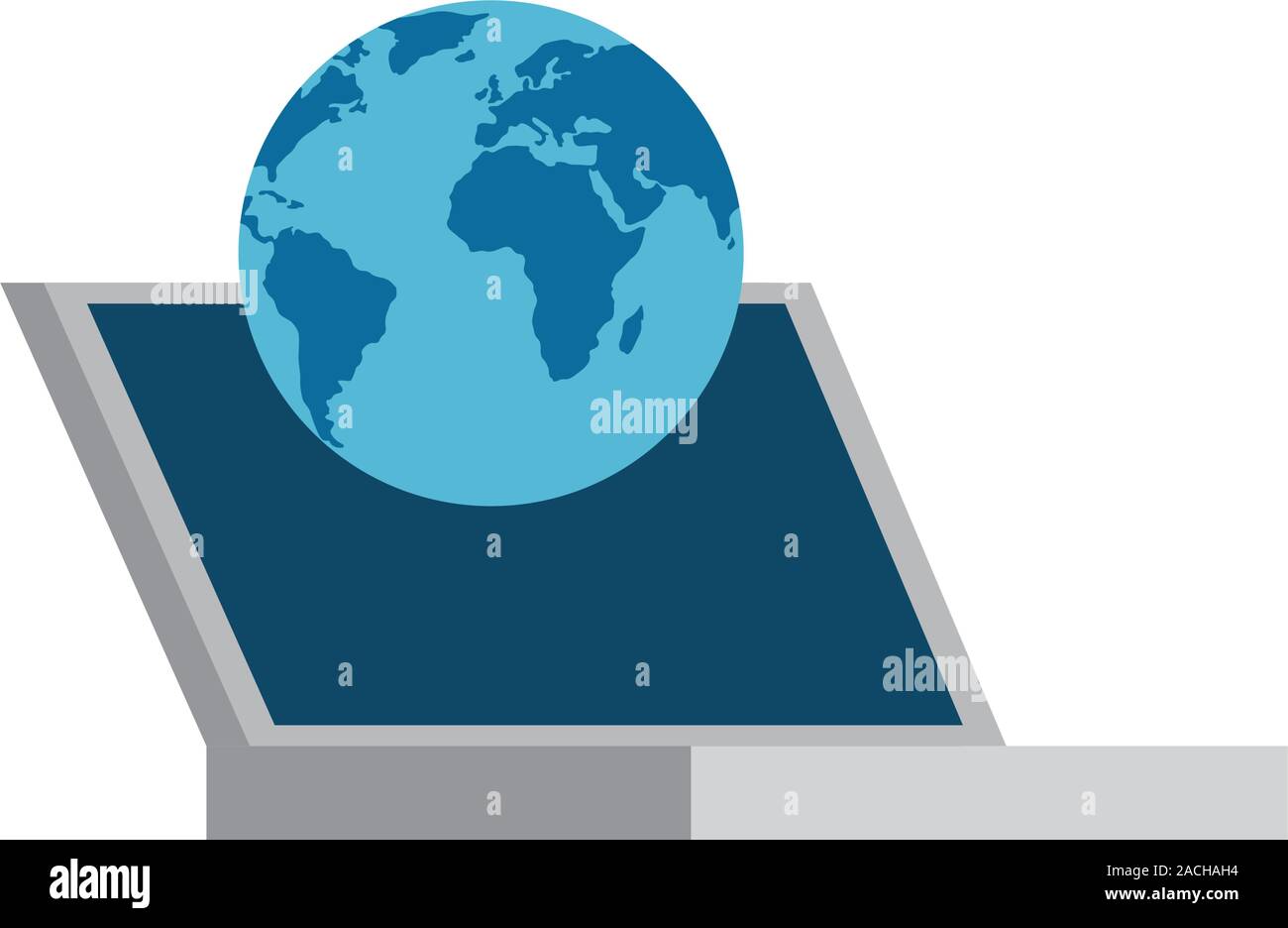 Isolated laptop and world vector design Stock Vector Image & Art - Alamy