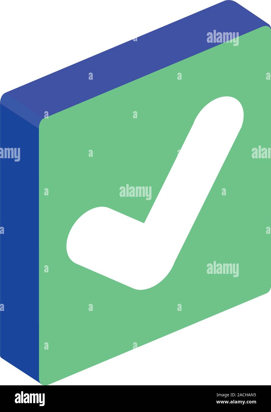Isolated isometric check mark icon vector design Stock Vector Image ...
