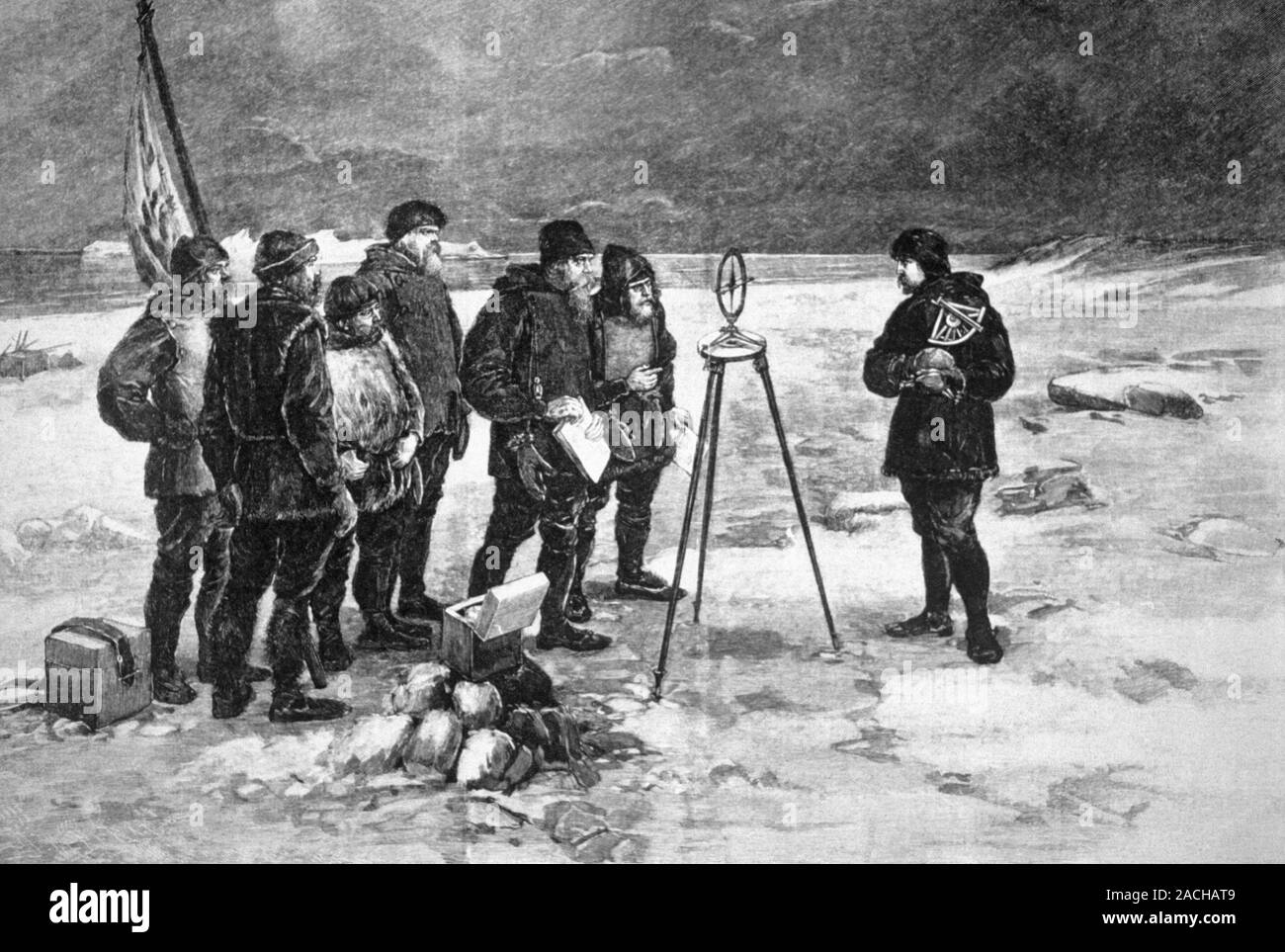 Locating the magnetic North Pole. James Ross and members of his ...