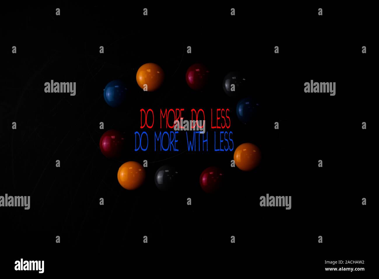 Conceptual hand writing showing Do More Do Less Do More With Less ...