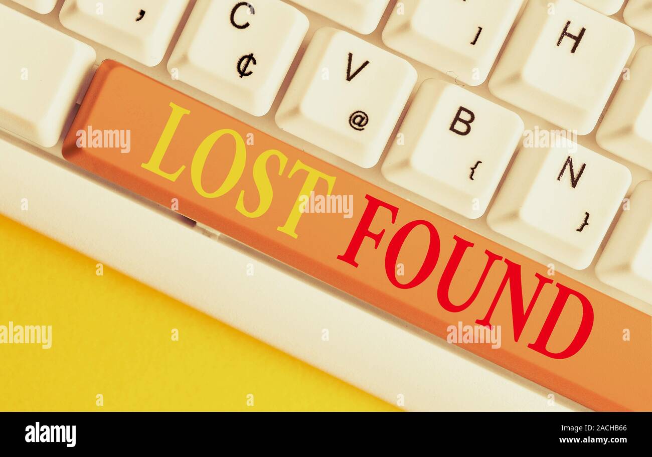 Conceptual hand writing showing Lost Found. Concept meaning Things that ...
