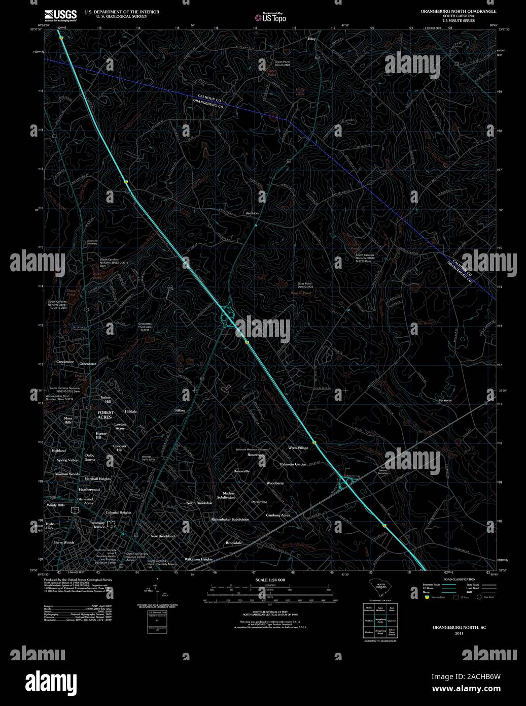 Map of orangeburg hi-res stock photography and images - Alamy