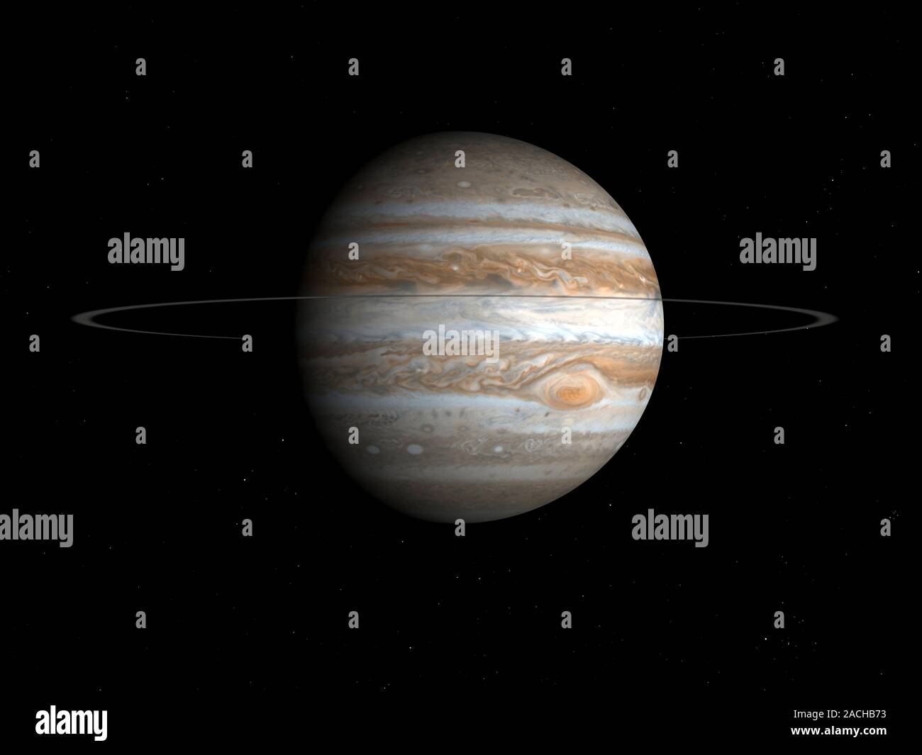 Jupiter. Computer artwork of how Jupiter might look from a position in ...