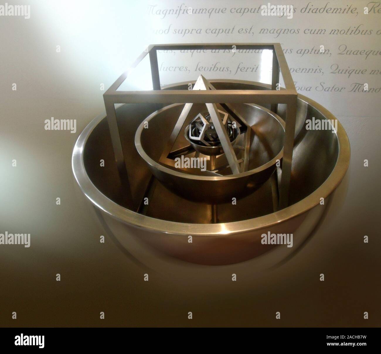 Kepler's cosmological model. Composite image of a model of Kepler's ...
