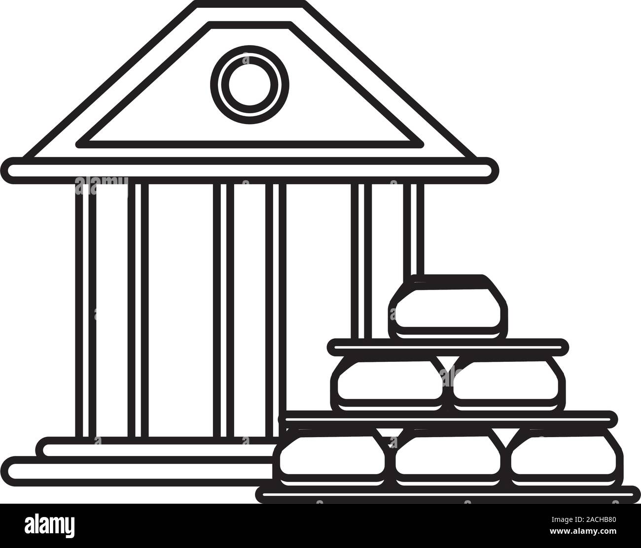 gold bullion pyramid with bank building Stock Vector Image & Art - Alamy