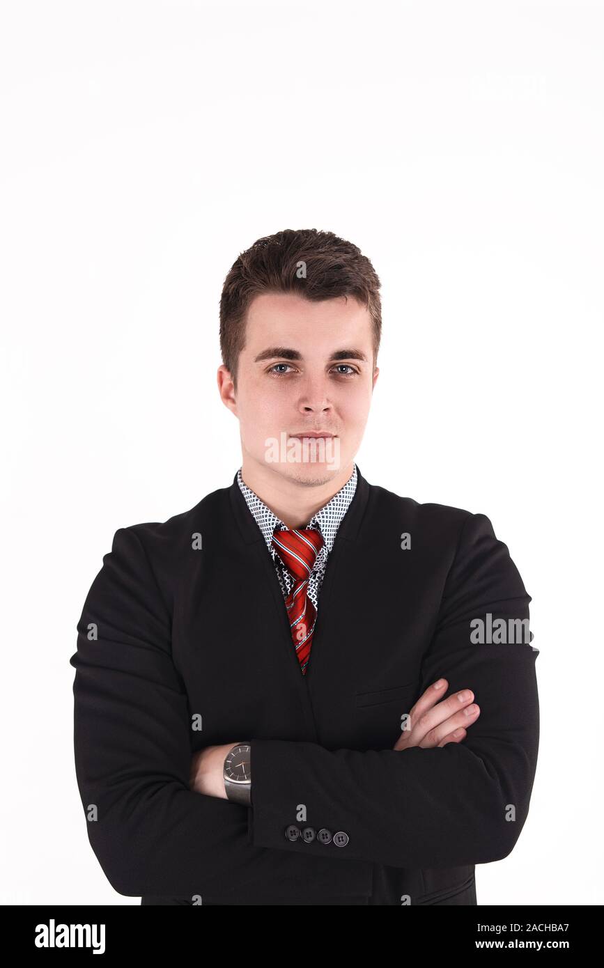 portrait of a young businessman isolated on white background Stock ...