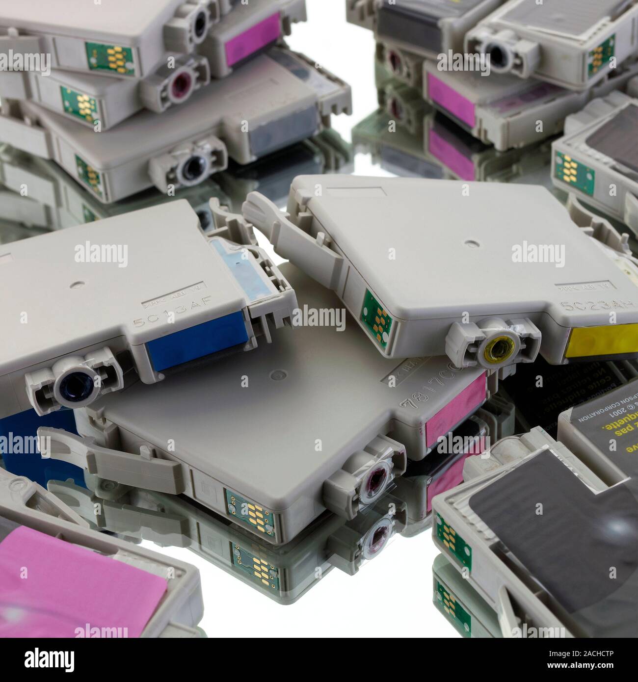 Used ink jet printer cartridges Stock Photo - Alamy