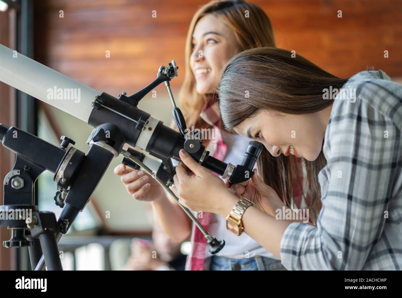 Watching Stars Through Telescope High Resolution Stock Photography and ...