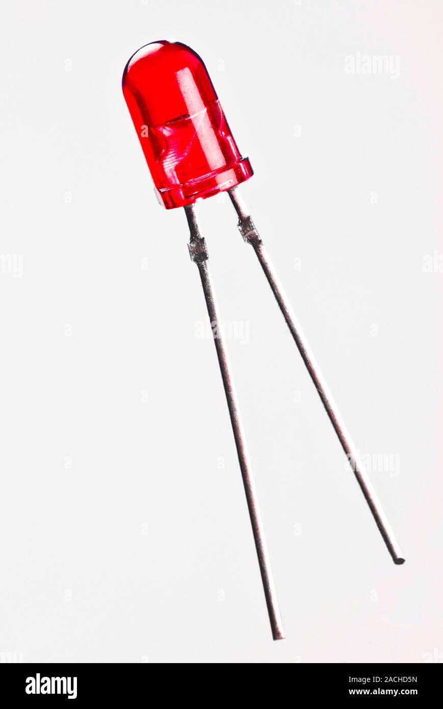 Red light emitting diode. Light emitting diodes (LEDs) are made of two ...