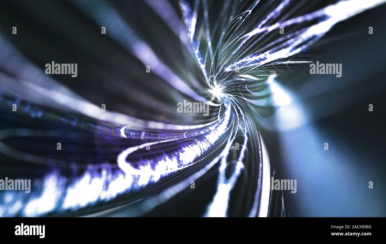 Superconductor, conceptual image. Computer artwork of swirling colours ...