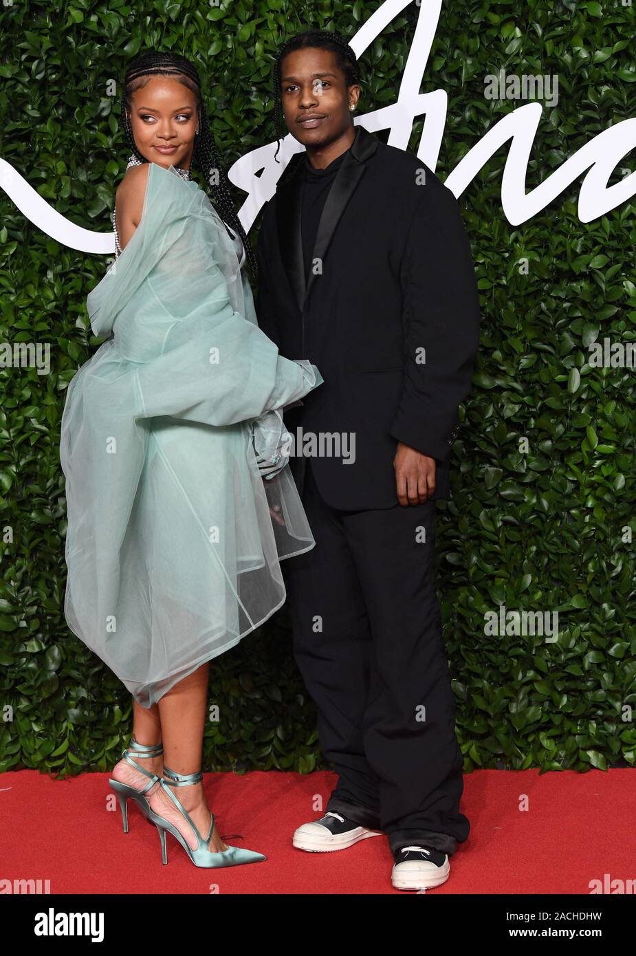 London, UK. 02nd Dec, 2019. American singer ASAP Rocky and barbadian ...