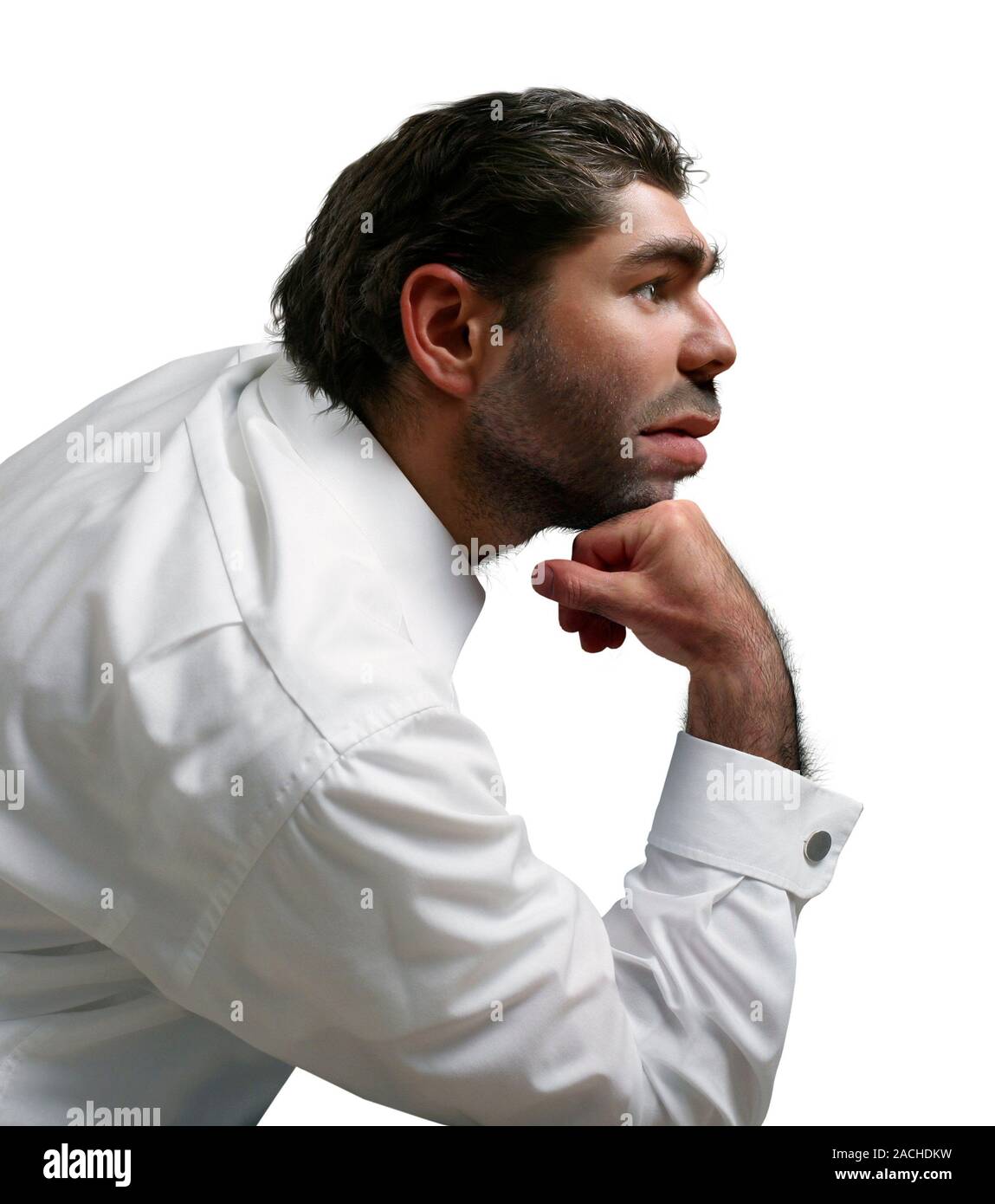 Modern Neanderthal, conceptual image. Computer artwork representing ...