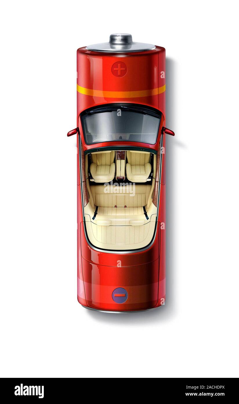 Battery powered car, conceptual image Stock Photo - Alamy