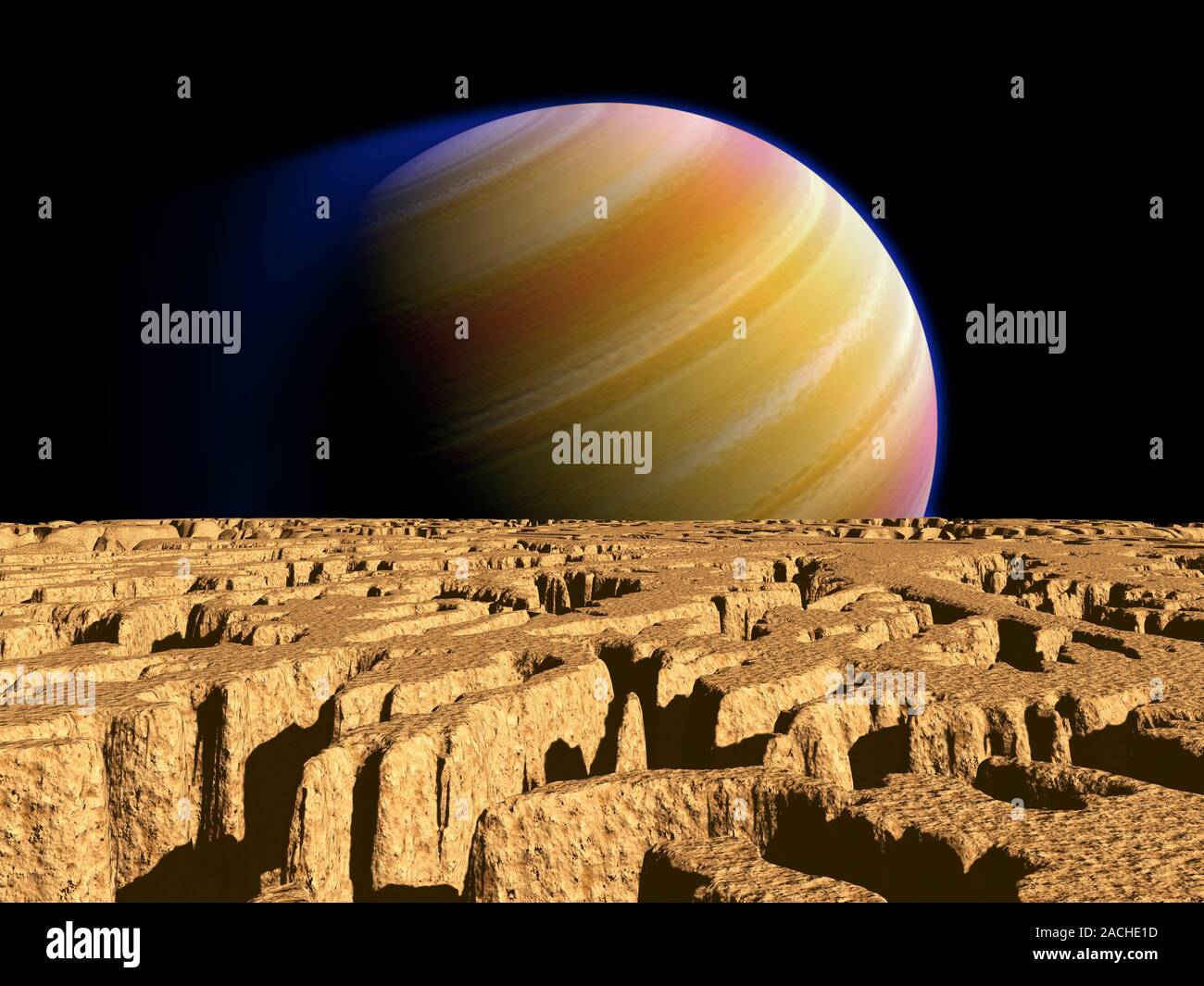 Tau Bootis b. Artwork of the extrasolar planet Tau Bootis b as seen ...