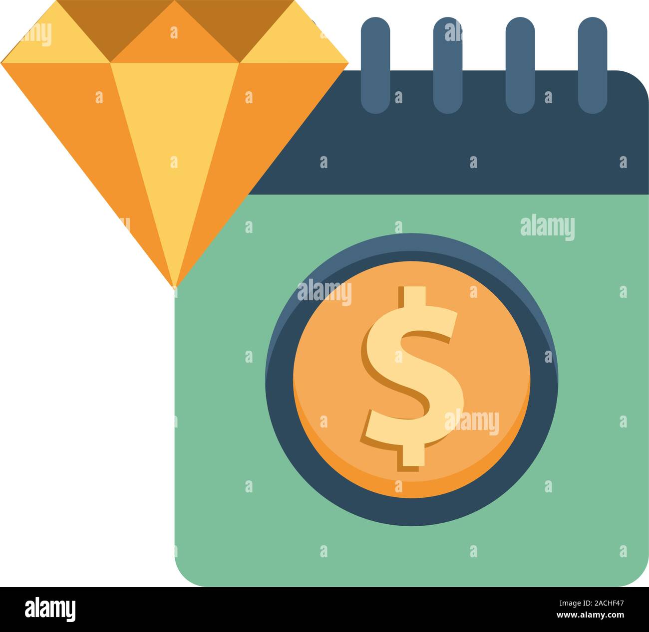 calendar with dollar symbol and diamond Stock Vector Image & Art - Alamy