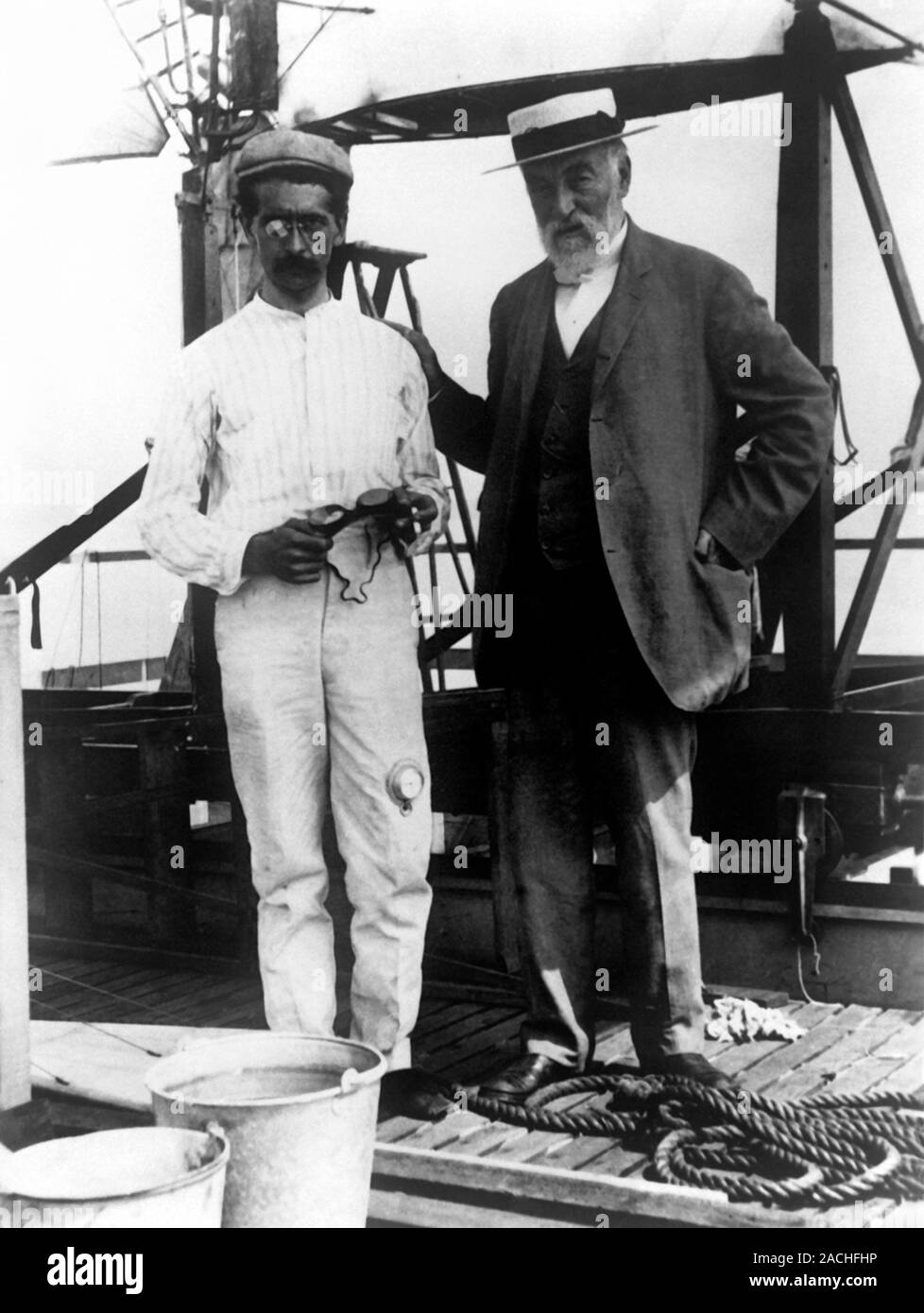 Samuel Pierpont Langley (1834-1906, right), American astronomer and ...