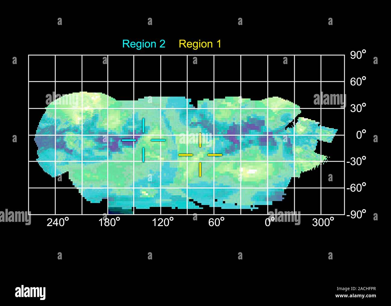 Titan's surface. Infrared image of part of the surface of Titan, Saturn ...