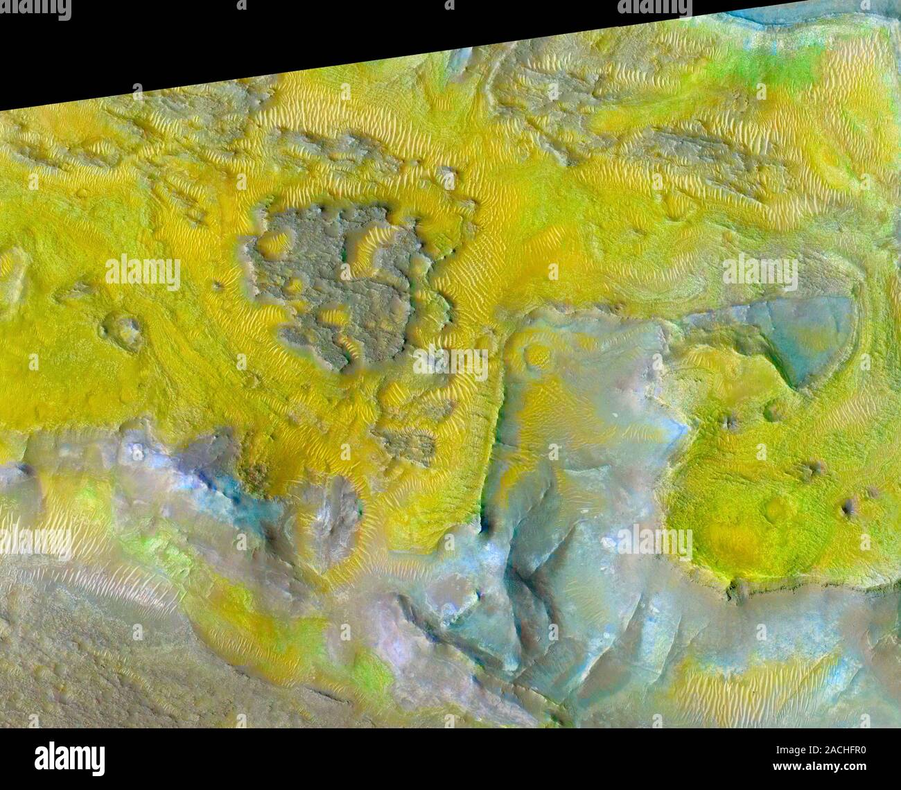 Martian surface. Infrared image of the Nili Fossae region of northern ...