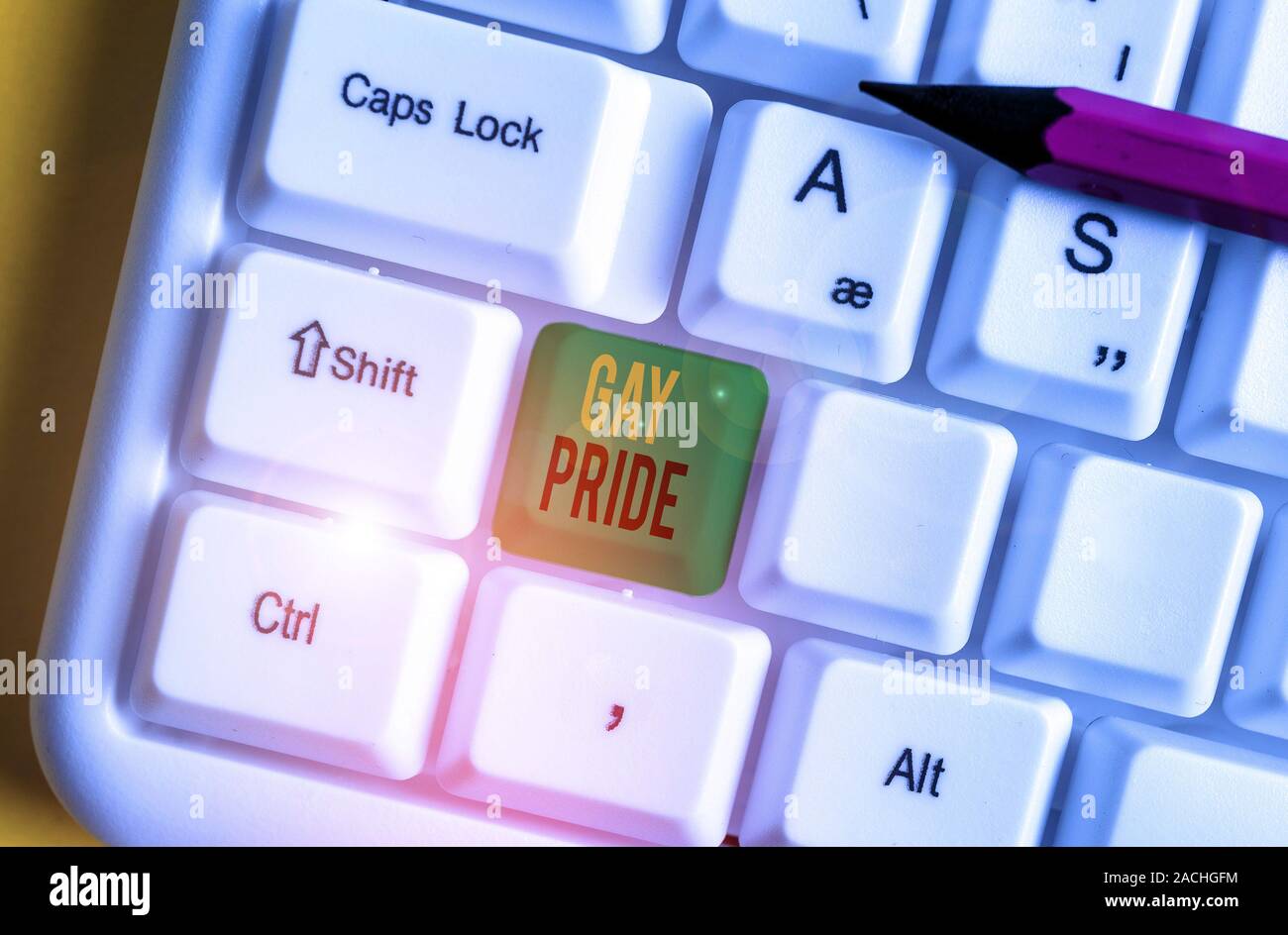 Word writing text Gay Pride. Business photo showcasing Dignity of an ...
