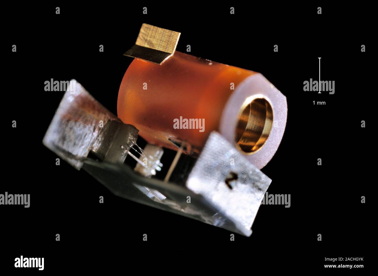 Laser Megajoule target model, with a scale bar (upper right) showing ...