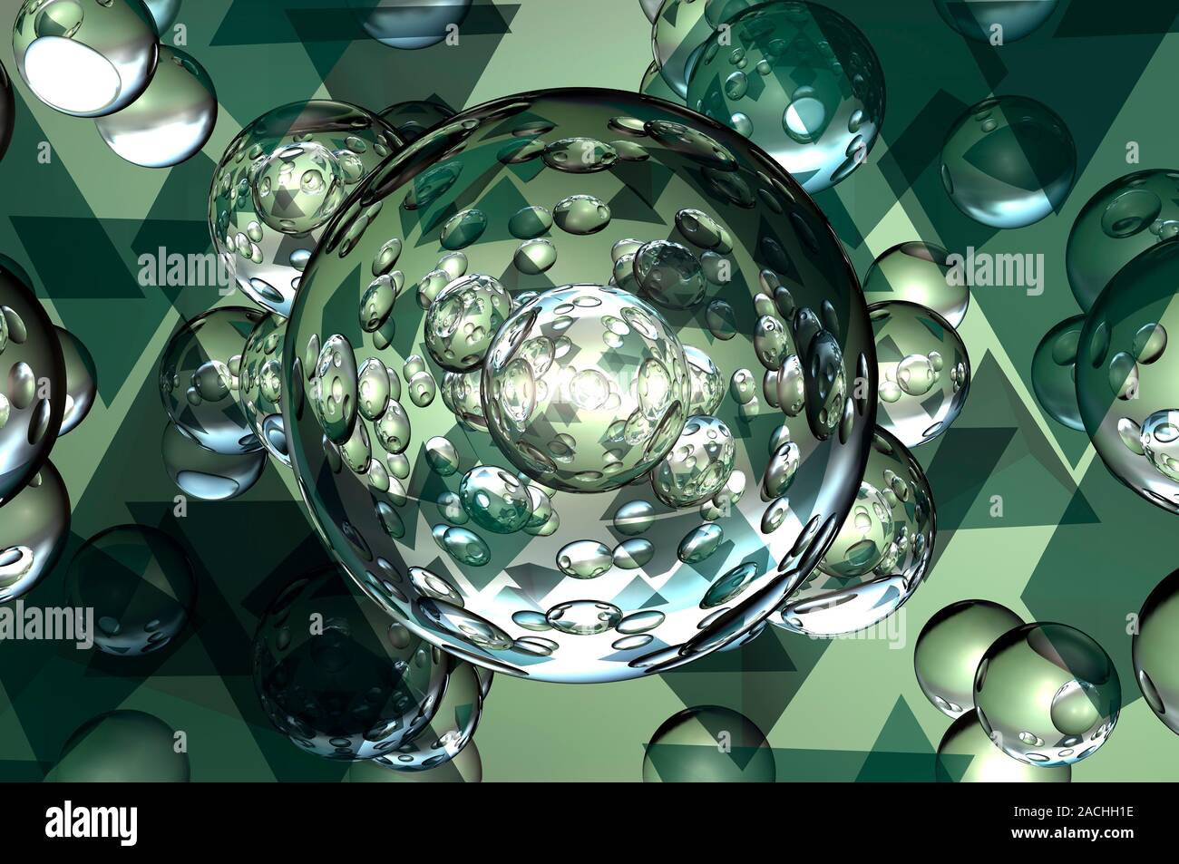 Crystal structure, conceptual image. Computer artwork representing the ...